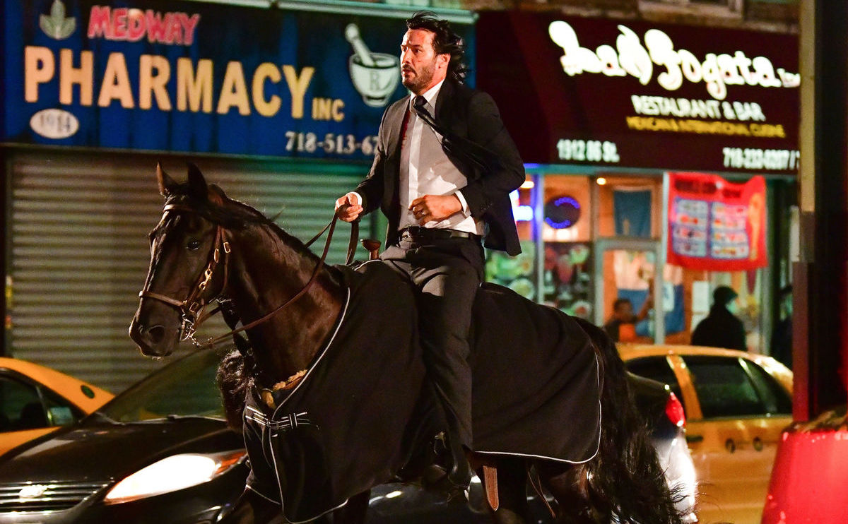 Keanu Reeves Rides Horse on ‘John Wick 3’ Set | Movie Paws
